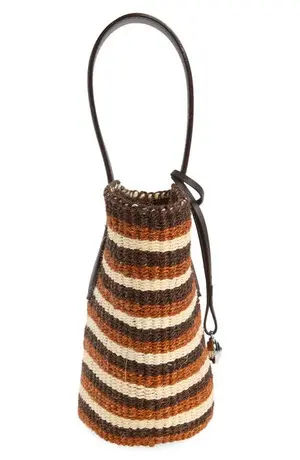 LIFFNER Striped Woven Basket Bag With Single Handle