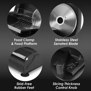 ELITE CUISINE Electric Food Slicer With Adjustable Blade
