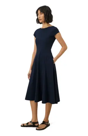 PACT Fit & Flare Ballet Dress In Organic Cotton - Navy