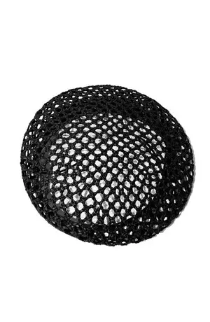 BINATA MILLINERY Mesh Straw Beret - Black