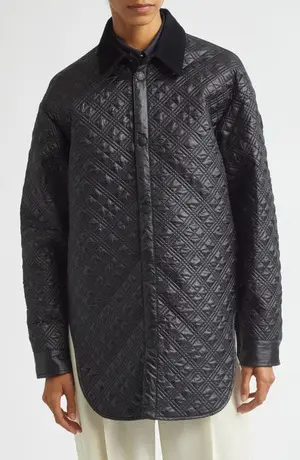 Moncler Quilted Shirt Jacket - Black