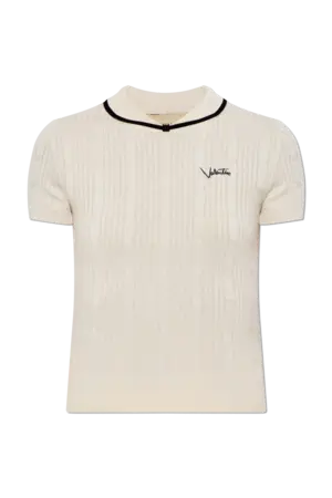 Valentino Garavani Top With "z" Logo - Cream