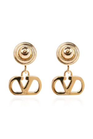Valentino Garavani Tone Drop Earrings With Faux Pearl And Crystal Embellishments