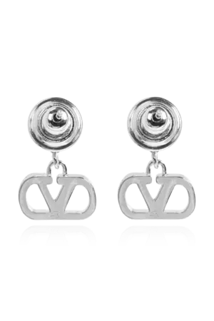 Valentino Garavani Tone Brass Crystal And Faux Pearl Drop Earrings