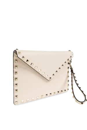 Valentino Garavani Leather Studded Clutch
