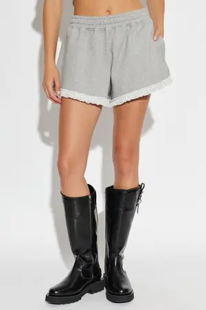GANNI Shorts With Lace Trim