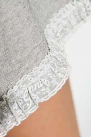 GANNI Shorts With Lace Trim