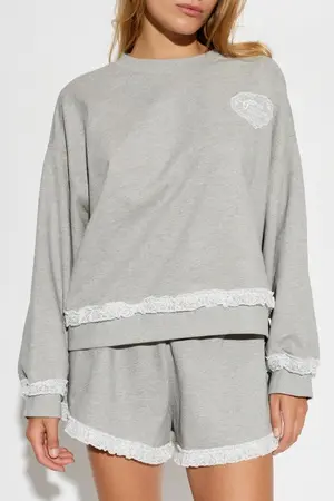 GANNI Sweatshirt With Lace Insert