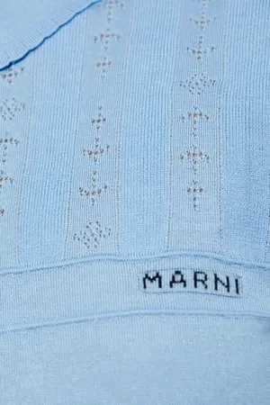 Marni Polo With Embroidered Logo And Pointelle Details