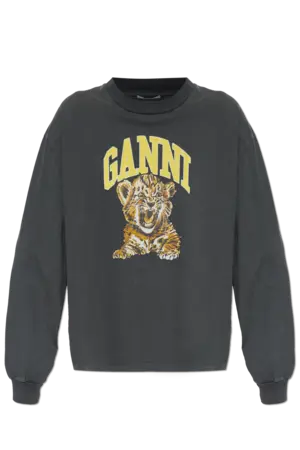 GANNI Sweatshirt With Print - Grey