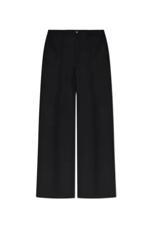 Rick Owens Wool Wide-leg Trousers - Black