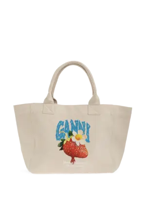 GANNI Bag With Colorful Print - Cream