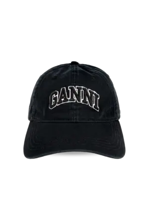 GANNI Baseball Cap - Black