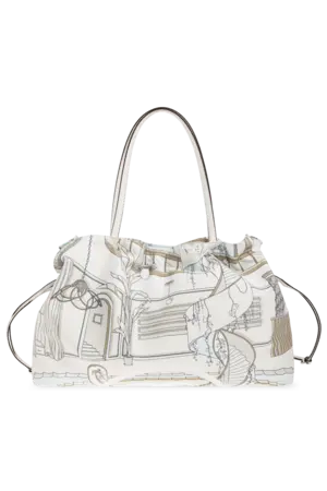 Tory Burch Ella Tote Bag With Architectural And Botanical Print