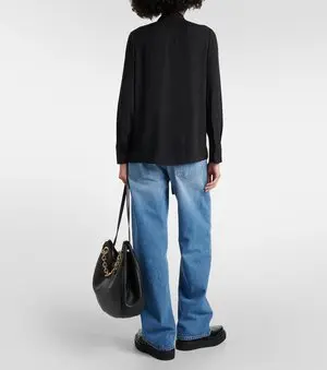 Valentino Garavani Tie-neck Silk Georgette Blouse - Black