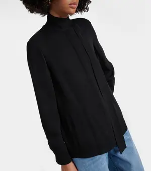 Valentino Garavani Tie-neck Silk Georgette Blouse - Black