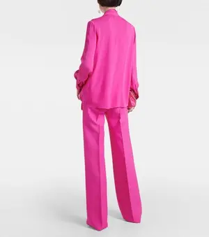Valentino Garavani Tie-neck Silk Georgette Blouse - Pink