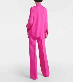 Valentino Garavani Tie-neck Silk Georgette Blouse - Pink