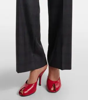 BLAZÉ MILANO Lundy Checked Virgin Wool Flared Pants