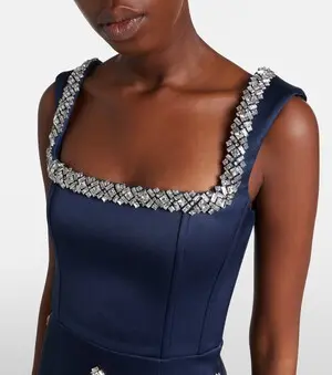 Rebecca Vallance Ayla Embellished Satin Cocktail Dress