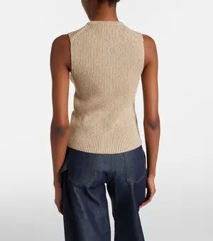 JW Anderson Ribbed-knit Cotton-blend Tank Top - Beige