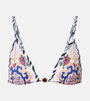BANANHOT Pracy Embellished Printed Bikini Top - Multicoloured
