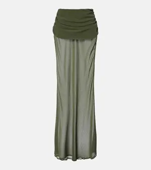 BANANHOT Adelina Draped Maxi Skirt - Green