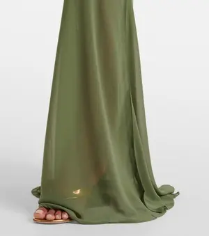BANANHOT Adelina Draped Maxi Skirt - Green