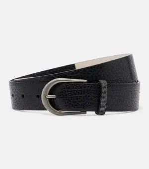 Brunello Cucinelli Monili Leather Belt - Black
