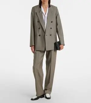 Victoria Beckham Wool And Mohair Straight Leg Trousers