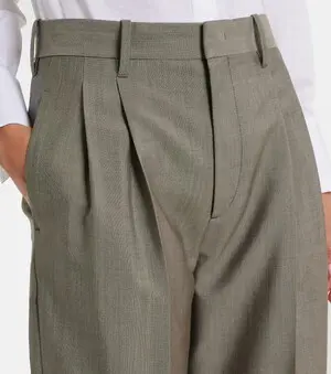 Victoria Beckham Wool And Mohair Straight Leg Trousers