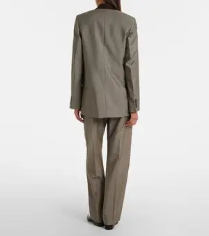 Victoria Beckham Wool And Mohair Straight Leg Trousers