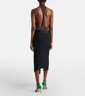 TOM FORD Satin Belted Pencil Skirt