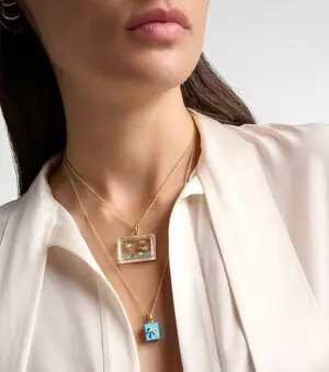 Yvonne Léon L'aquarium 9kt Yellow Gemstone Pendant Necklace