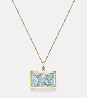 Yvonne Léon L'aquarium 9kt Yellow Gemstone Pendant Necklace