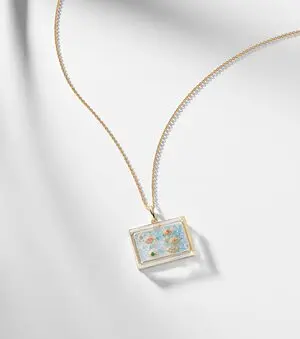 Yvonne Léon L'aquarium 9kt Yellow Gemstone Pendant Necklace