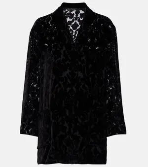 Gucci Floral Devoré Velour Shirt - Black