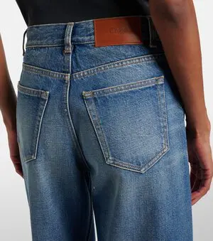 Chloé Cropped Wide-leg Distressed Jeans