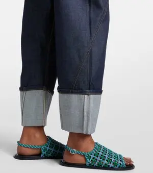 JW Anderson Twisted Embroidered Straight Jeans