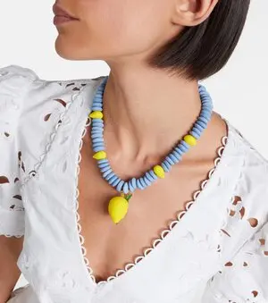 JENNIFER BEHR Beaded Necklace With Citron Charm