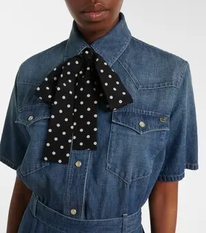 Valentino Garavani Belted Denim Polo Dress - Blue