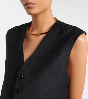 BLAZÉ MILANO Feral Pinstriped Virgin Wool Vest