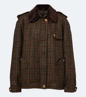 BLAZÉ MILANO Chausie Checked Virgin Wool Jacket - Green