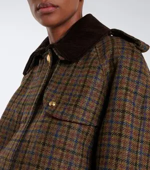 BLAZÉ MILANO Chausie Checked Virgin Wool Jacket - Green