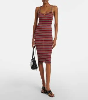 Prada Ribbed-knit Midi Dress