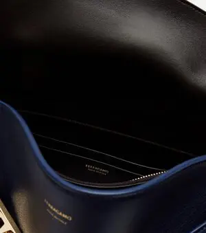 FERRAGAMO Hug Small Leather Shoulder Bag - Blue