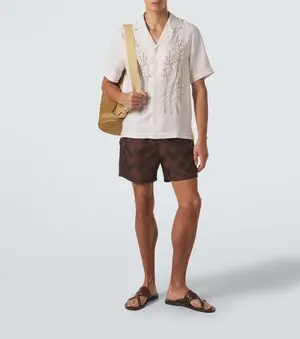 Frescobol Carioca Alvs Linen Embroidered Shirt