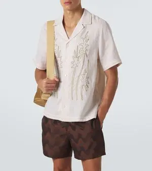 Frescobol Carioca Alvs Linen Embroidered Shirt