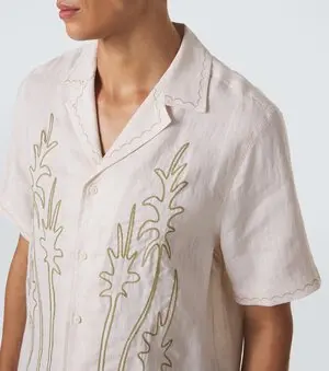 Frescobol Carioca Alvs Linen Embroidered Shirt