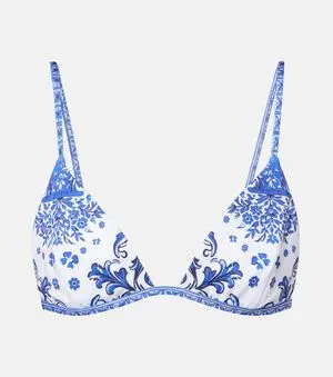 BANANHOT Gala Printed Bikini Top - Blue
